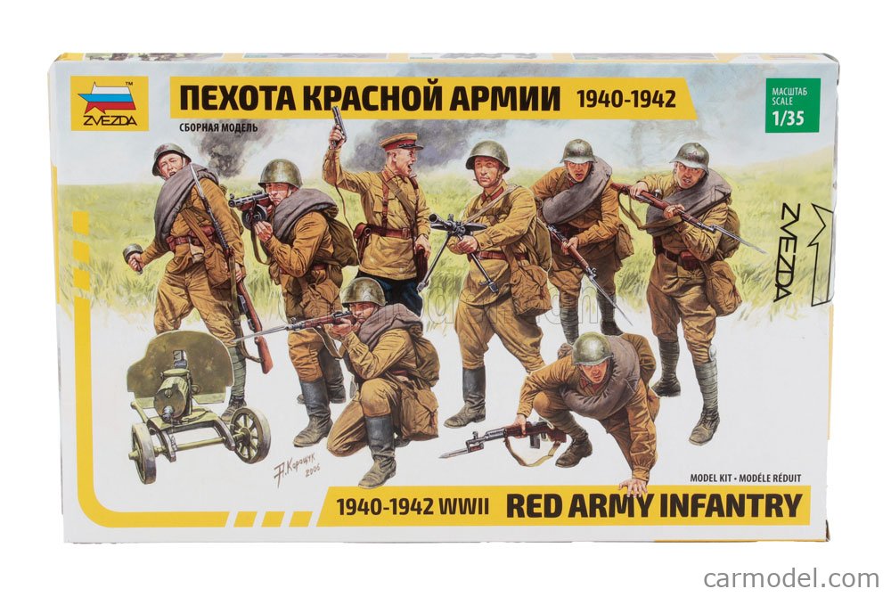 ZVEZDA 3526 Scale 1/35 | FIGURES RED ARMY INFANTRY WWII 1940-1942 ...