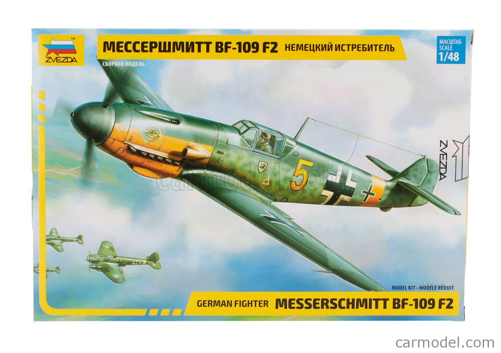 ZVEZDA 4802 Escala 1/48 | MESSERSCHMITT BF-109 F2 CACCIA AIRPLANE 1943 ...