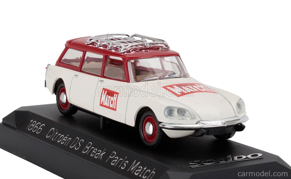 SOLIDO 1866 Escala 1/43 | CITROEN DS21 BREAK 1972 PARIS MATCH WHITE RED