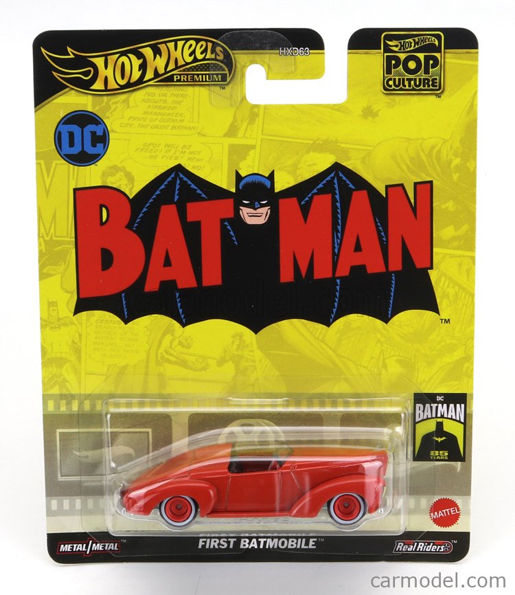 MATTEL HOT WHEELS HXD63-979B-HVJ40 Scale 1/64 | BATMAN FIRST BATMOBILE RED