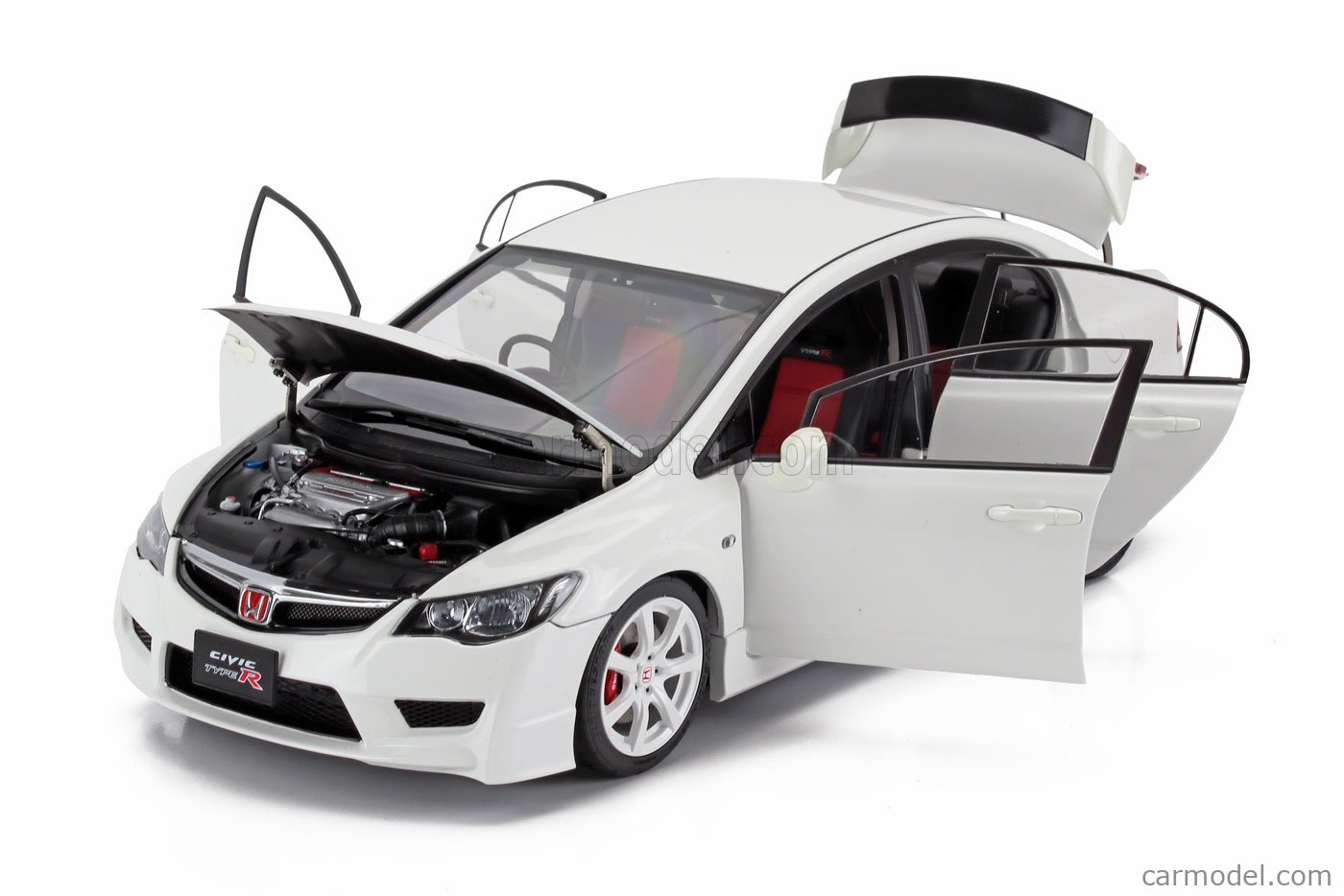 MOTORHELIX M85404 Scala 1/18 | HONDA CIVIC TYPE-R FD2 WITH ENGINE AND ACCESSORIES 2007 WHITE PEARL