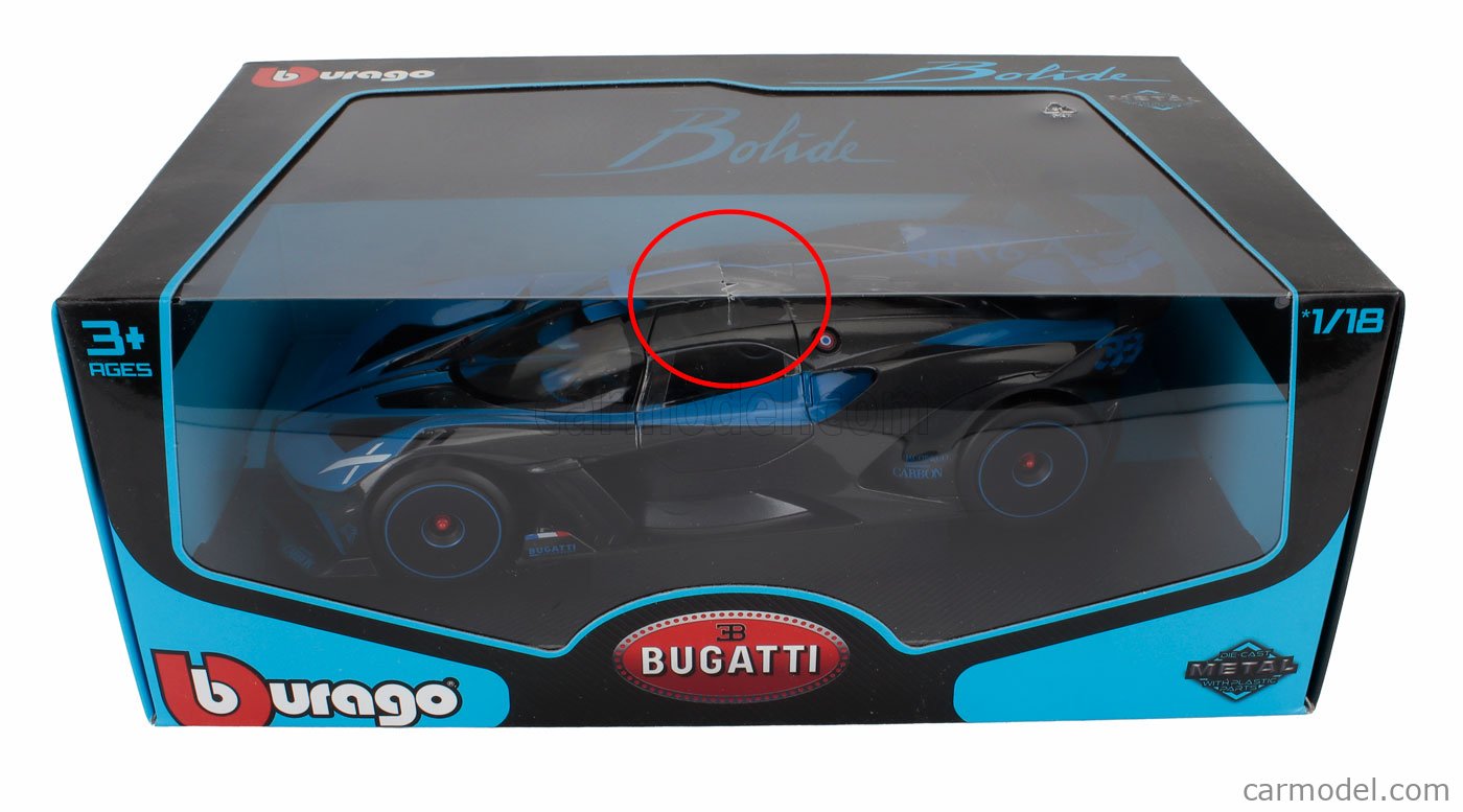 BURAGO 193467 Scale 1/18 | BUGATTI DAMAGE CARD BOX - BOLIDE W16 8.0 FOUR-TURBO 1850hp 500km/h ...