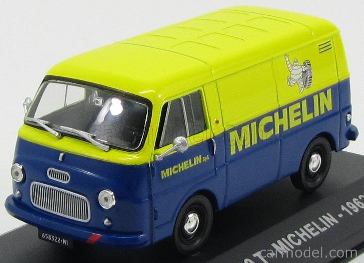EDICOLA ACVPE011 Scale 1/43 | FIAT 1100T VAN MICHELIN 1962 YELLOW BLUE