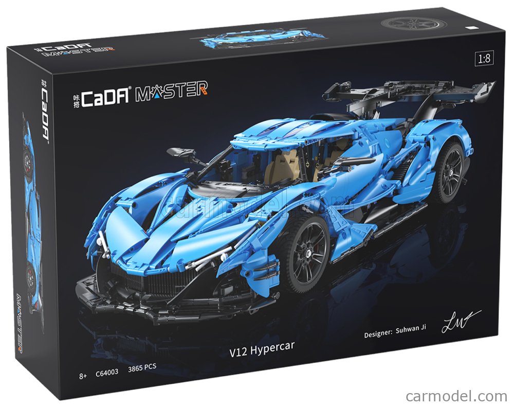 CADA DBLC64003W Scale 1/8 | HELIOS V12 SPORTS CAR - 3865 pcs BLUE BLACK