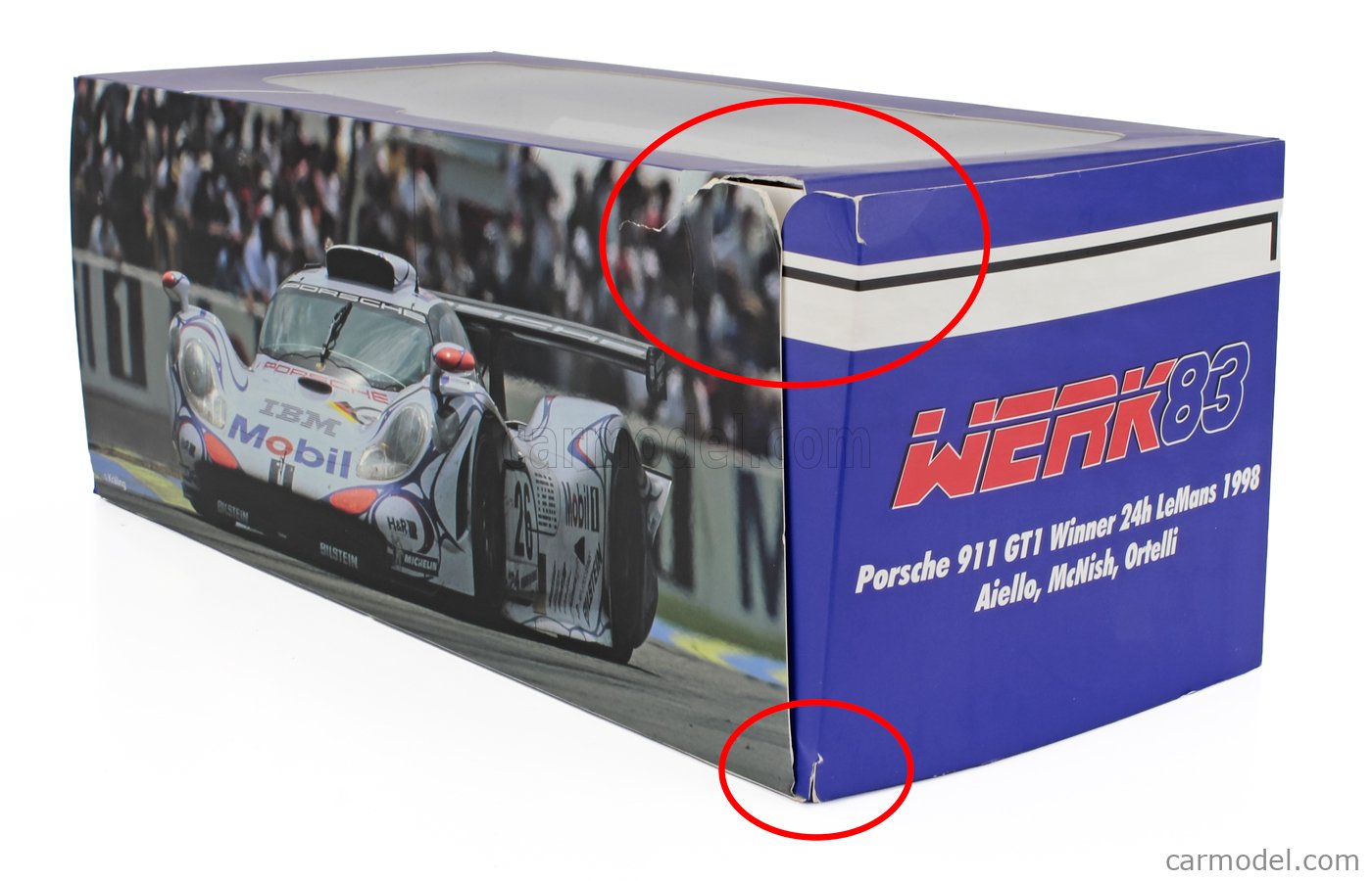 WERK83 195373 Scala 1/18 | PORSCHE DAMAGE CARD BOX - 911 GT1-98 3.2L ...