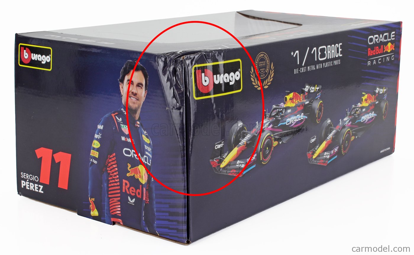 BURAGO 195420 Scala 1/18 | RED BULL DAMAGE CARD BOX - F1 RB19 TEAM ...
