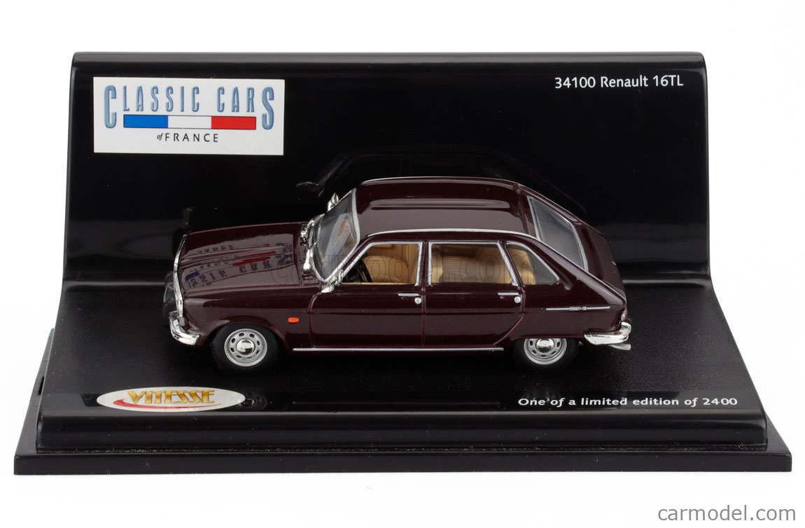 VITESSE 34100 Echelle 1/43 | RENAULT R16 TL 1971 BORDEAUX