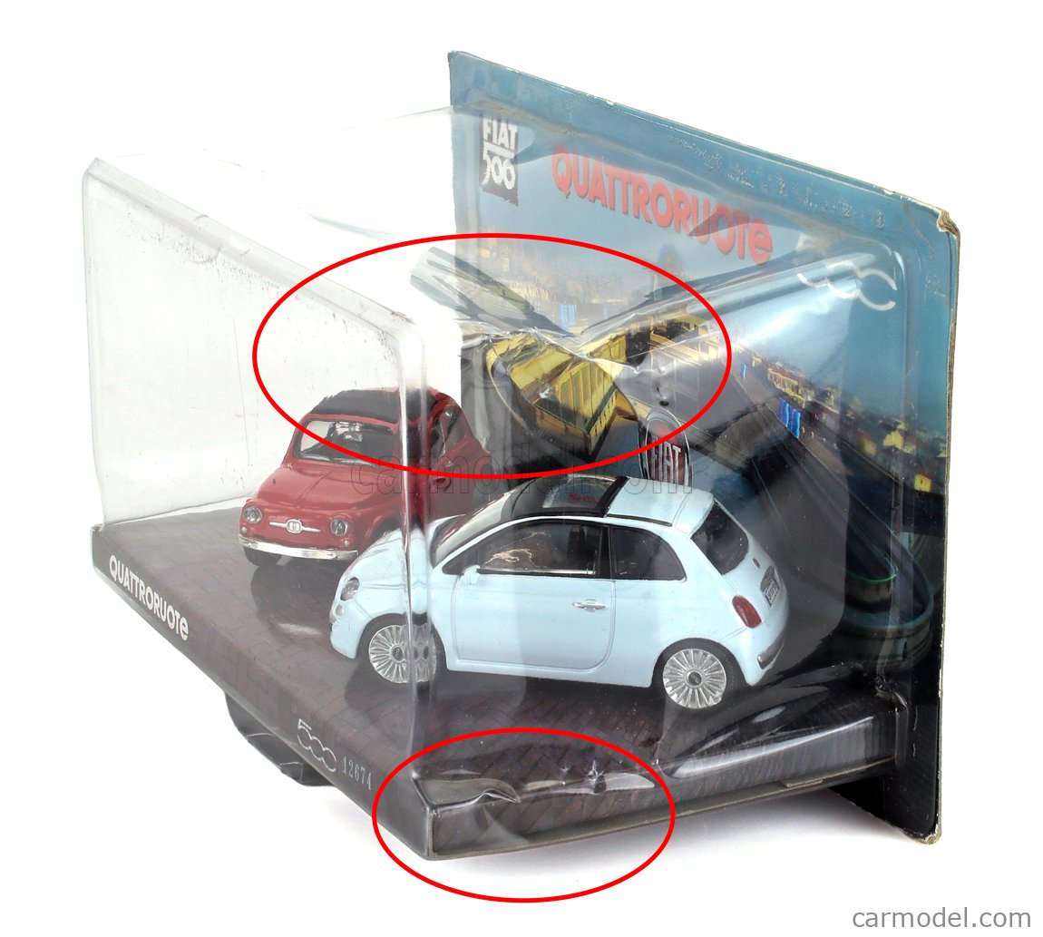 MONDOMOTORS 39862 Scala 1/43 | FIAT DAMAGE PLASTIC BOX - 2X 500 (OLD ...