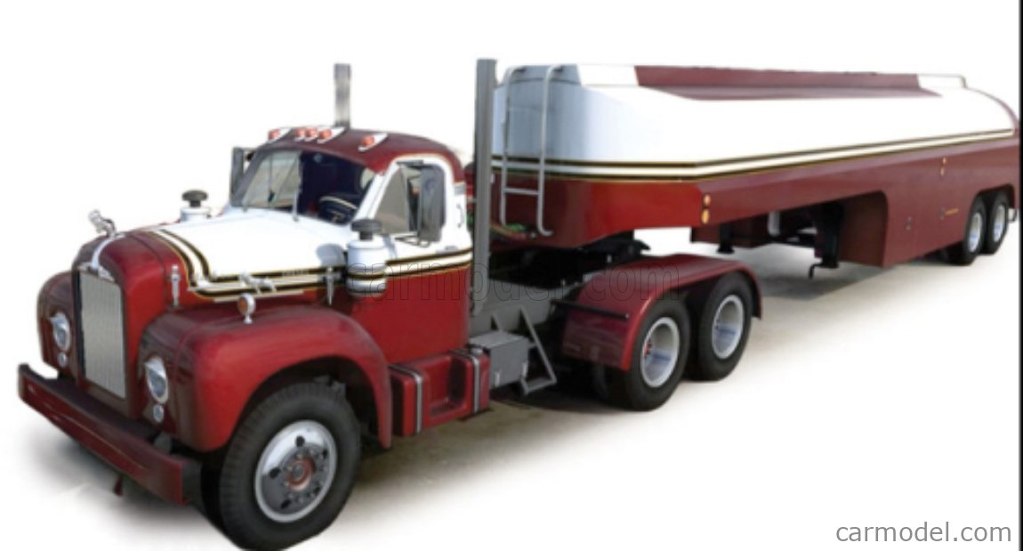 IXO-MODELS U64TRTR007T Echelle 1/64 | MACK B61 TANKER TRUCK 1953 RED WHITE