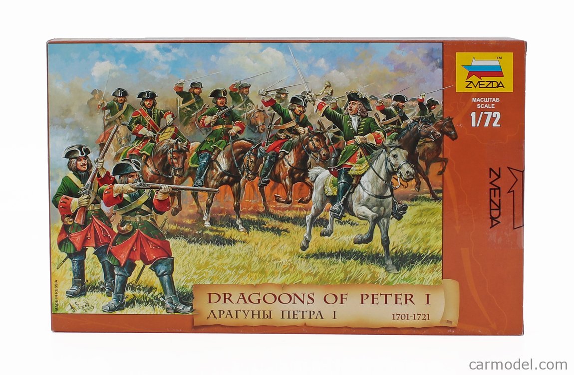 ZVEZDA 8072 Scale 1/72 | FIGURES DRAGOONS OF PETER I