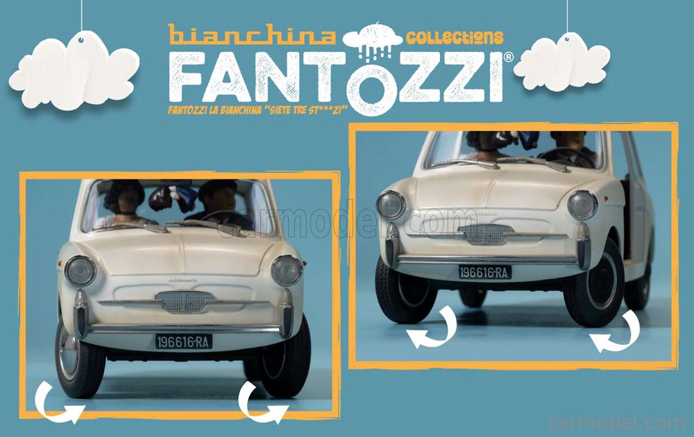 CLC-MODELS 110732 Scale 1/18 | AUTOBIANCHI 4 POSTI - CON FANTOZZI E LA ...