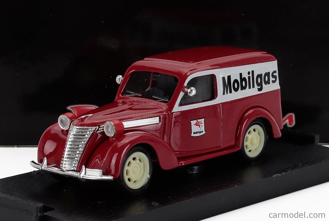 BRUMM R344 Scale 1/43 | FIAT 1100 E VAN MOBILGAS 1956 RED WHITE