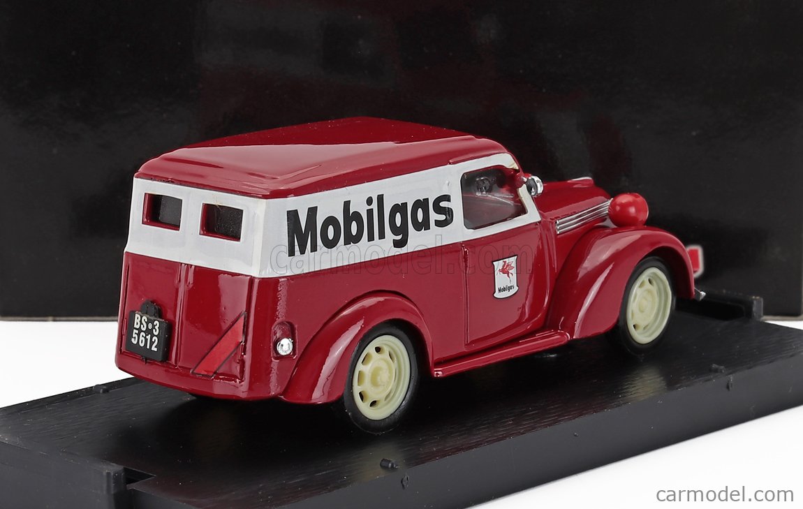 BRUMM R344 Scale 1/43 | FIAT 1100 E VAN MOBILGAS 1956 RED WHITE