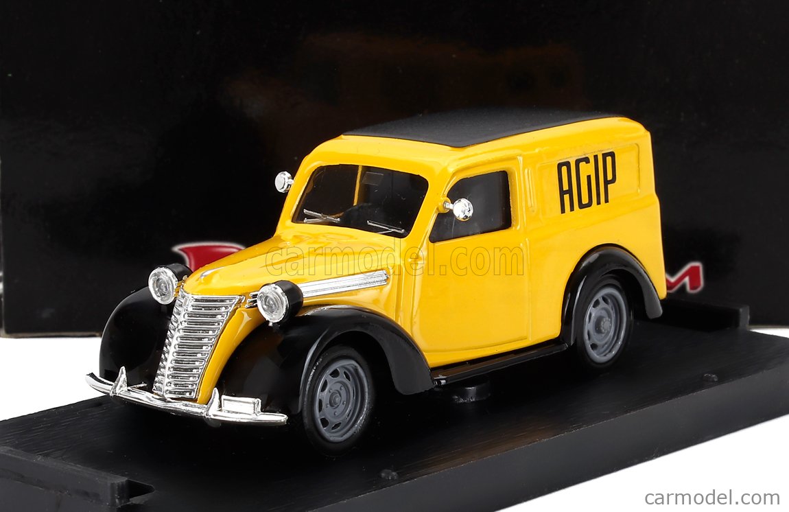 BRUMM R354 Scale 1/43 | FIAT 1100 FURGONE AGIP PETROLI 1950 YELLOW BLACK