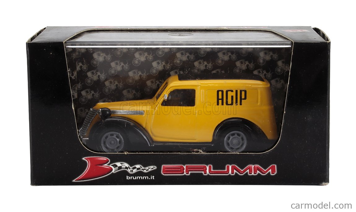 BRUMM R354 Scale 1/43 | FIAT 1100 FURGONE AGIP PETROLI 1950 YELLOW BLACK