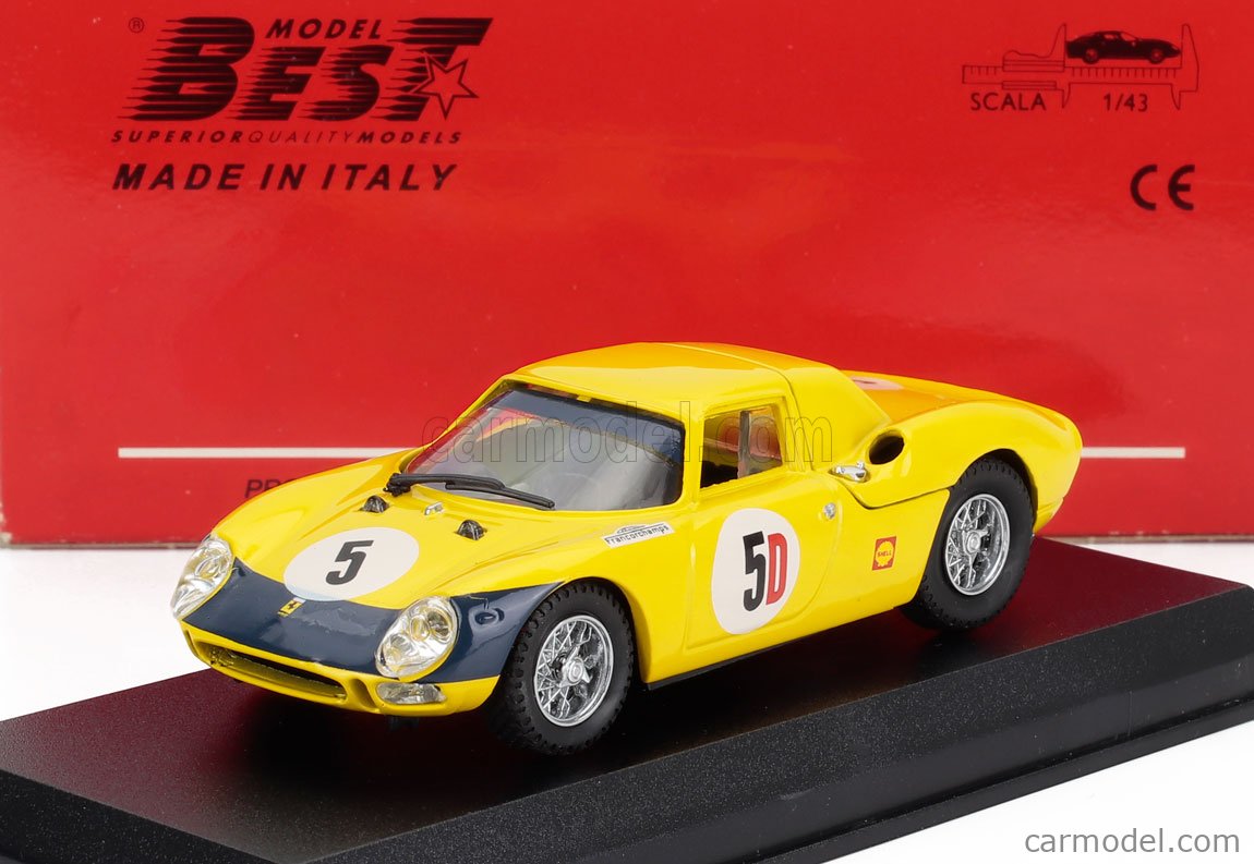 BEST-MODEL 9018 Scale 1/43 | FERRARI 250LM N 5D KYALAMI 1966 YELLOW BLUE
