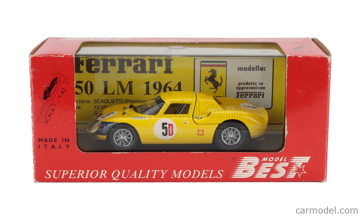 BEST-MODEL 9018 Scale 1/43 | FERRARI 250LM N 5D KYALAMI 1966 YELLOW BLUE