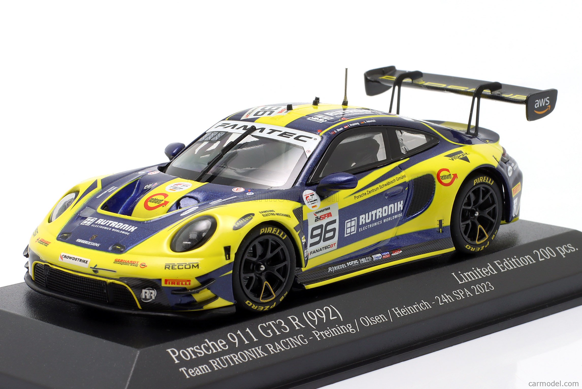 MINICHAMPS 413236386 Scale 1/43 | PORSCHE 911 992 GT3 R TEAM RUTRONIK ...