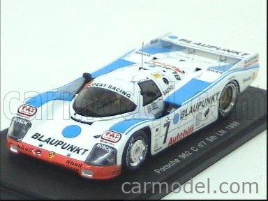 SPARK-MODEL S0937 Scale 1/43 | PORSCHE 962C N 7 5th LE MANS 1988 WHITE BLUE