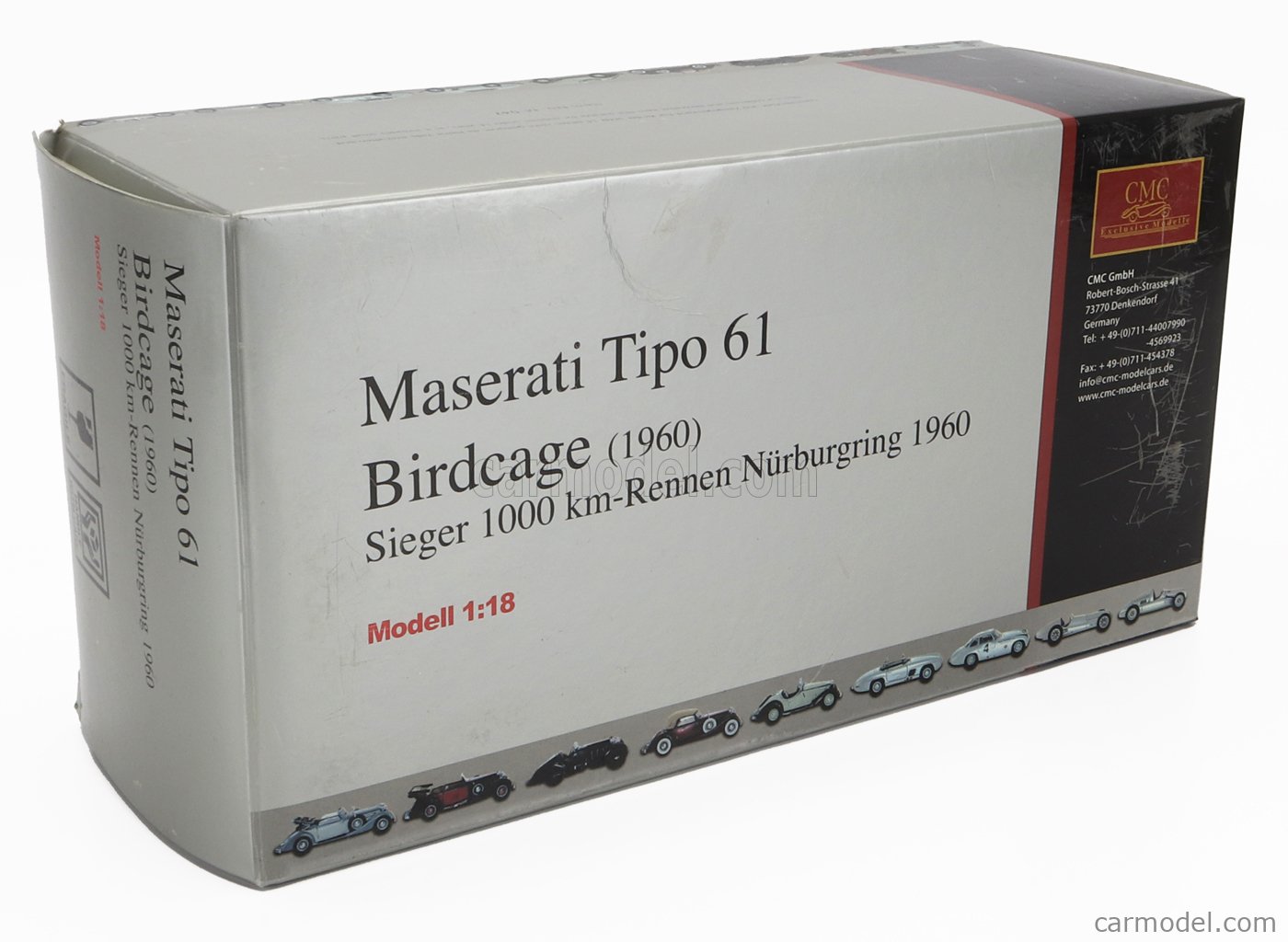 CMC M047 Scale 1/18 | MASERATI TIPO 61 BIRDCAGE TEAM USA RACING CAMORADI N 5 WINNER 1000km ...