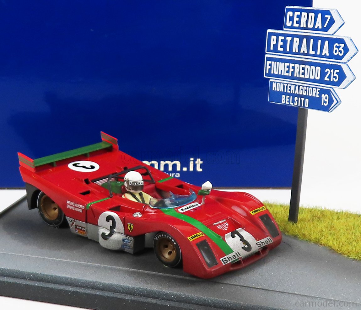 BRUMM AS41 Scale 1/43 | FERRARI 312PB N 3 TARGA FLORIO 1972 A.MERZARIO ...
