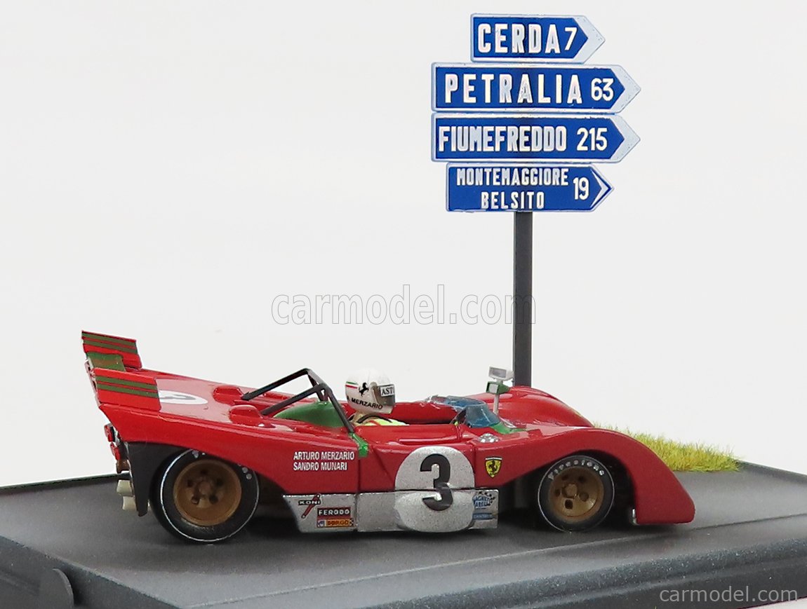 BRUMM AS41 Scale 1/43 | FERRARI 312PB N 3 TARGA FLORIO 1972 A.MERZARIO ...