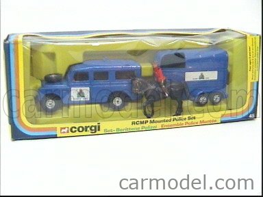CORGI GS45 Scale 1/36 | LAND ROVER LAND RCMP MOUNTED POLICE SET BLUE