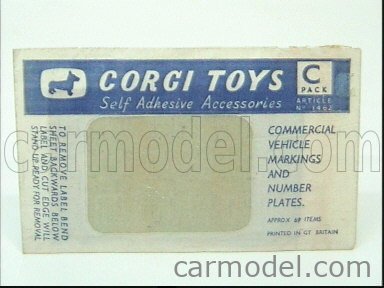 CORGI 1462 Scale 1/43 | ACCESSORIES SELF ADHESIVE ACCESSORIES