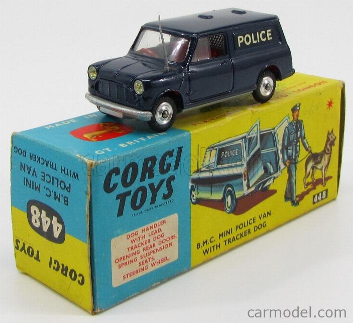 CORGI 448 Scale 1/43 | AUSTIN MINI VAN POLICE WITH TRACKER DOG BLUE
