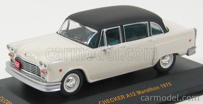 IXO-MODELS CLC094 Scale 1/43 | CHECKER A12 MARATHON 1975 IVORY BLACK