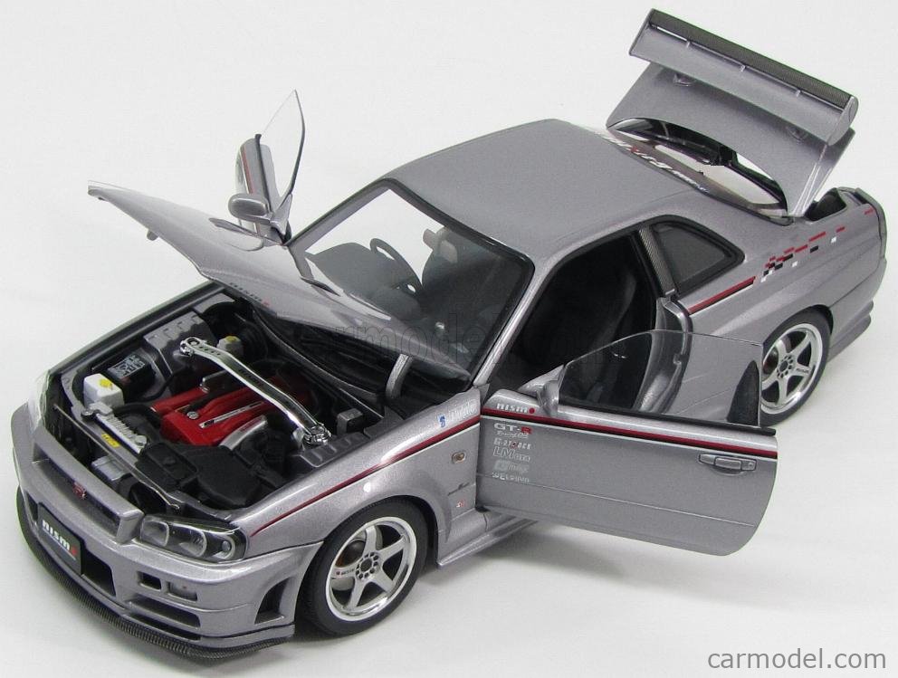 AUTOART 77358 Scale 1/18 | NISSAN SKYLINE GT-R S-TUNE R34 S1 GREY MET