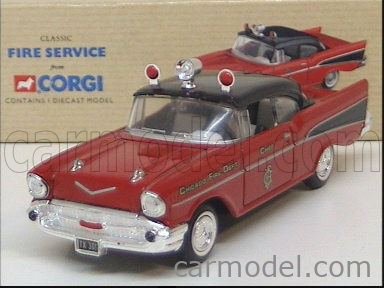 CORGI 97389 Scale 1/43 | CHEVROLET BEL AIR FIRE ENGINE CHICAGO RED BLACK