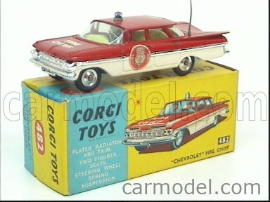 CORGI 482 Scale 1/43 | CHEVROLET IMPALA FIRE ENGINE CHIEF RED WHITE