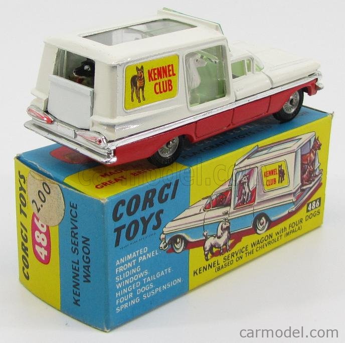 CORGI 486 Scala 1/43 | CHEVROLET IMPALA KENNEL CLUB WHITE RED