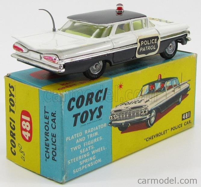 CORGI 481 Scale 1/43 | CHEVROLET IMPALA POLICE CAR BLACK WHITE