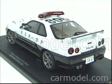 AUTOART 77351 Scale 1/18 | NISSAN SKYLINE GT-R R34 JAPAN POLICE BLACK WHITE
