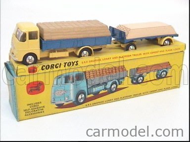 CORGI GS11 Scale 1/43 | ERF DROPSIDE LORRY AND TRAILER + CEMENT AND ...