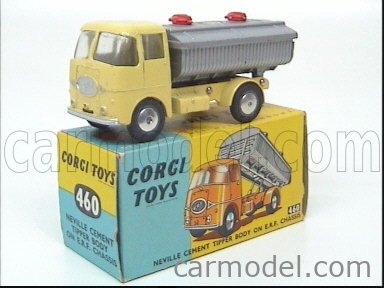 CORGI 460 Scale 1/43 | ERF MODEL 64G. NEVILLE CEMENT TIPPER YELLOW GREY