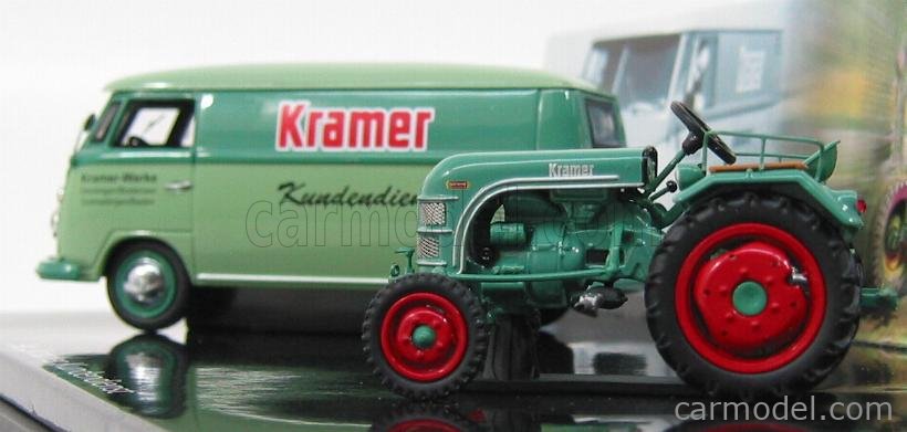 SCHUCO 03432 Scale 1/43 | VOLKSWAGEN SET KRAMER KUNDENDIENST TRACTOR ...