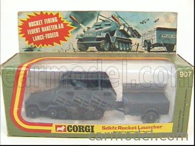 CORGI 907 Echelle 1/43 | HANOMAG SDKFZ 251/1 ROCHET LAUNCHER MILITARY GREEN
