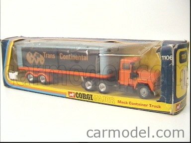 CORGI 1106 Scala 1/43 | MACK CONTAINER TRUCK TRANS CONTINENTAL ORANGE