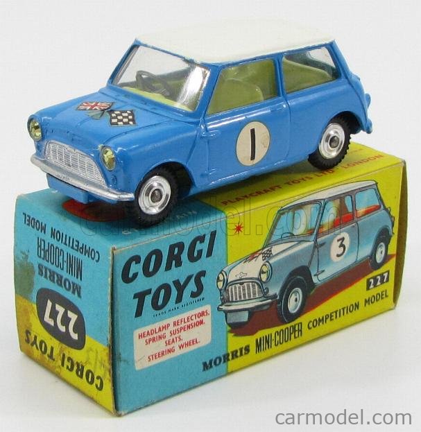 CORGI 227 Scale 1/43 | MORRIS MINI COOPER COMPETITION RALLY N 1 BLUE WHITE