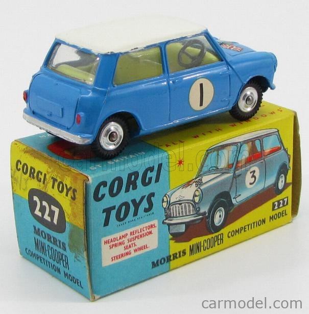 CORGI 227 Scale 1/43 | MORRIS MINI COOPER COMPETITION RALLY N 1 BLUE WHITE