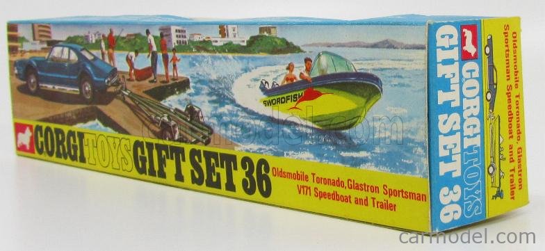 CORGI GS36 Scale 1/43 | OLDSMOBILE TORONADO 1966 GLASTRON SPORTSMAN ...