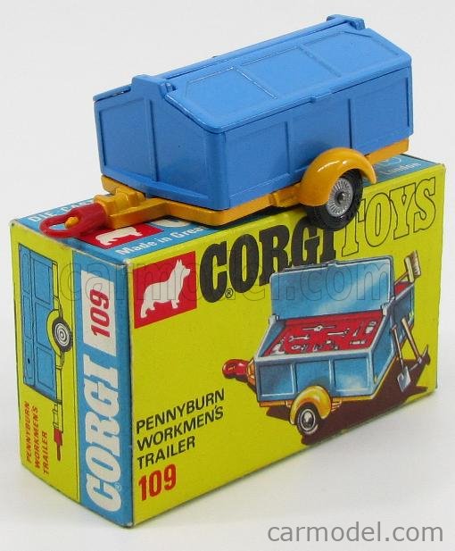 CORGI 109 Masstab: 1/43 | PENNYBURN WORKMENS TRAILER LIGHT BLUE YELLOW