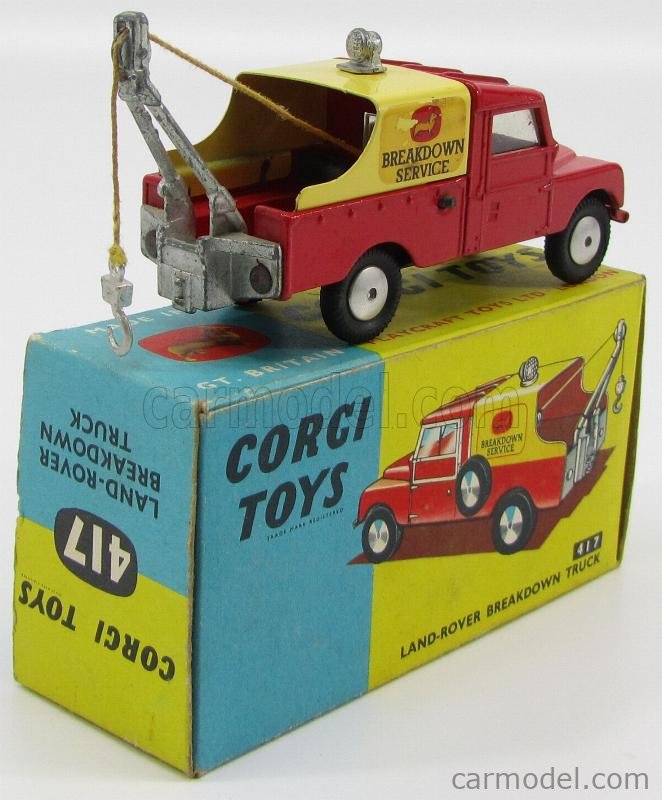 CORGI 417 Scala 1/43 | LAND ROVER LAND BREAKDOWN TRUCK RED YELLOW