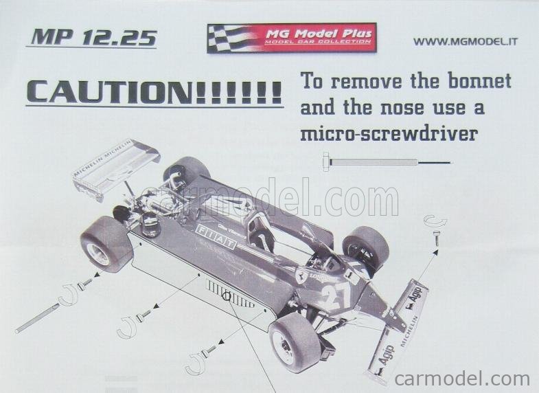 MG-MODEL MP12.25 Scale 1/12 | FERRARI F1 126CK N 27 WINNER GP MONACO ...
