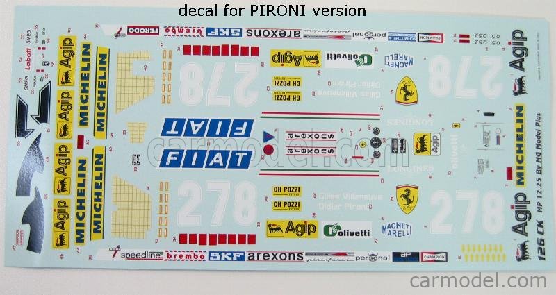 MG-MODEL MP12.25 Scale 1/12 | FERRARI F1 126CK N 27 WINNER GP MONACO ...