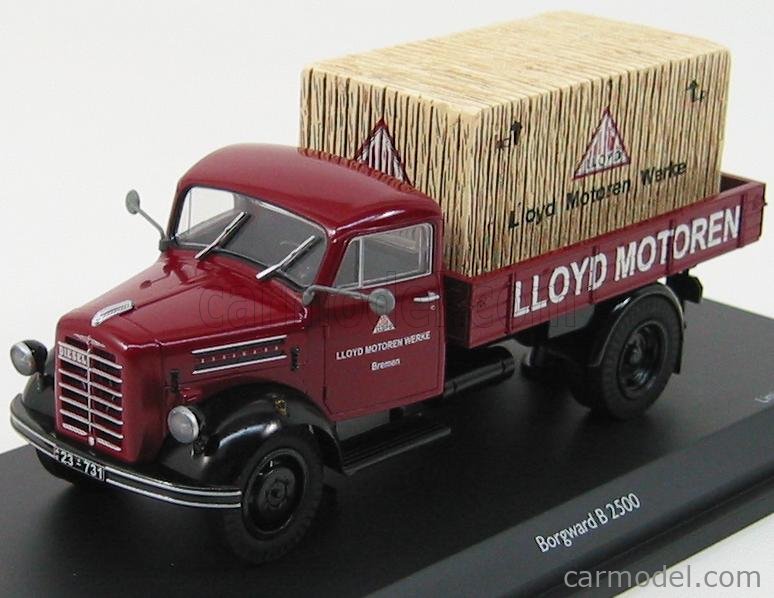 SCHUCO 03457 Scale 1/43 | BORGWARD B2500 TRUCK - LLOYD MOTOREN BORDEAUX