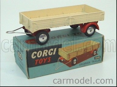 CORGI 100 Scale 1/43 | TRAILER DROPSIDE CREAM RED